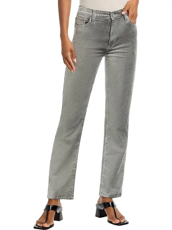 FRAME Le Sleek Straight High-rise Jeans - Oyster Velvet