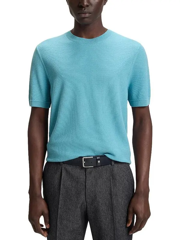 BOSS Ianni Knit Shirt - Light Pastel Blue