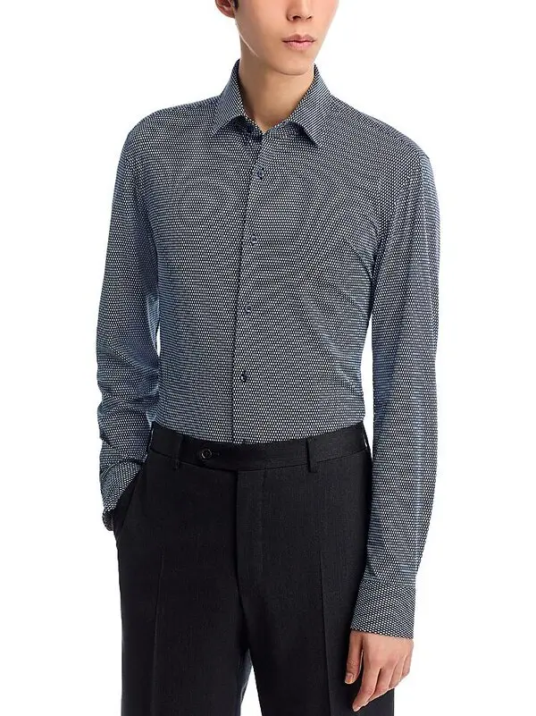 BOSS Hank Slim Fit Button-front Shirt - Dark Blue
