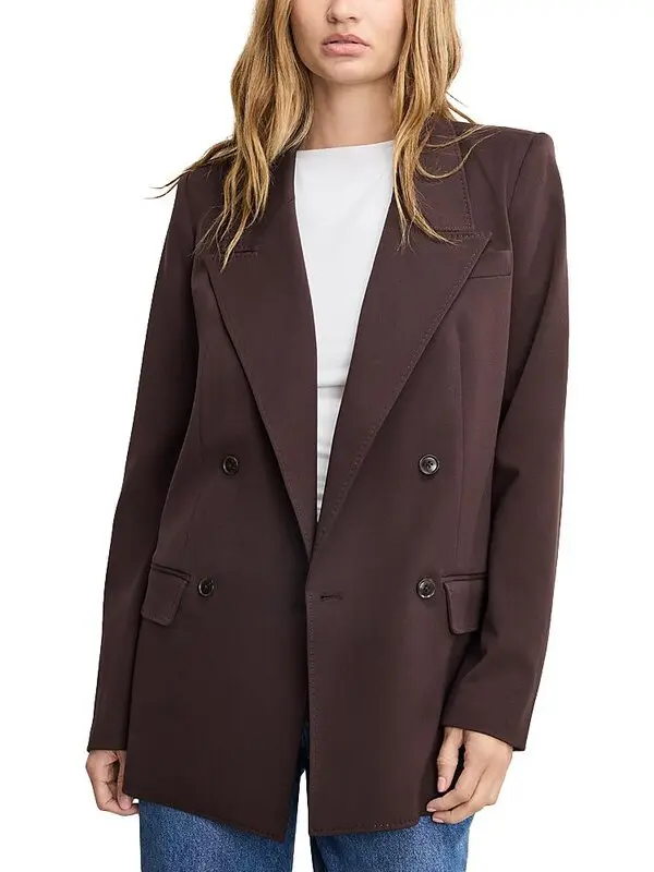 Good American Essential Suiting Blazer - Dark Chocolate