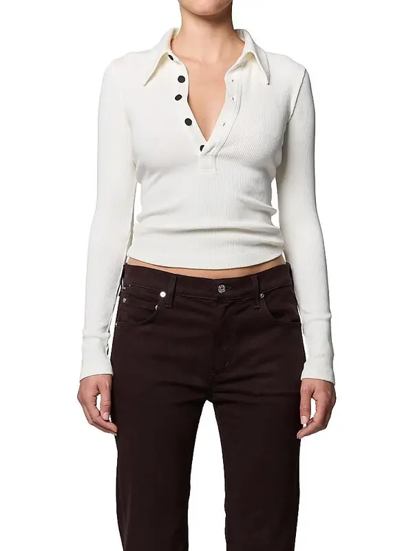 Citizens Of Humanity 60's Long Sleeve Polo Top - Pashmina