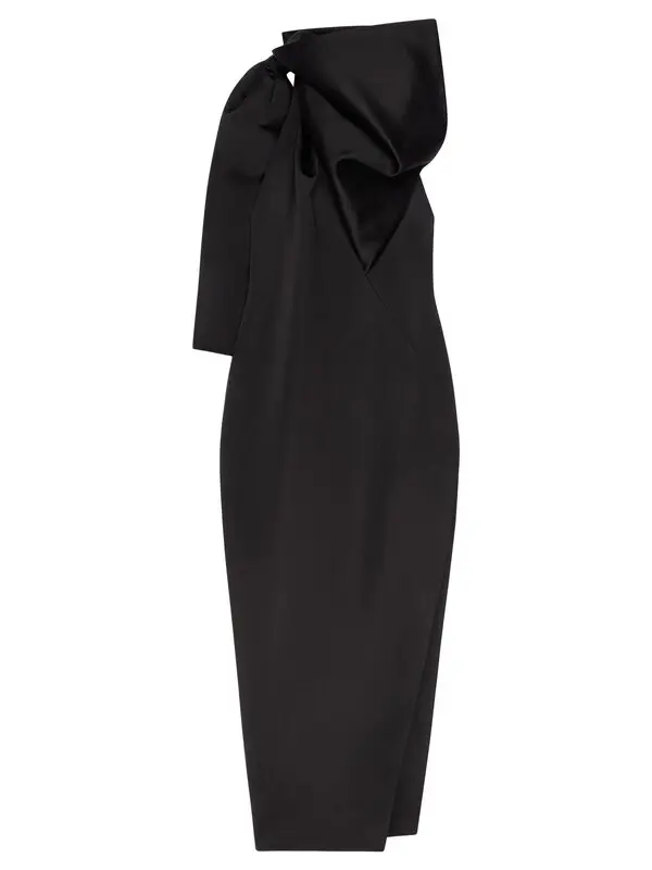 Givenchy Long Evening Satin Dress With Bow - Black