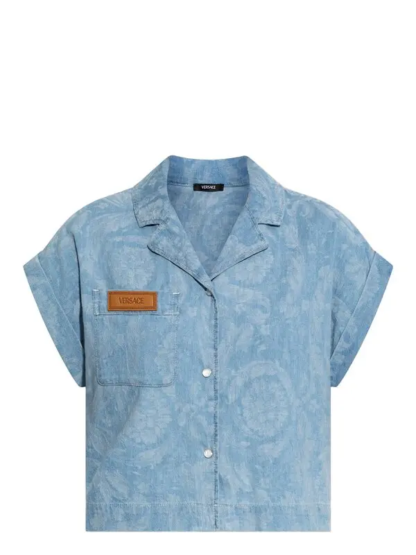 Versace Denim Short-sleeve Shirt - Blue