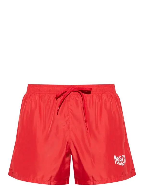 Moschino Logo Swim Shorts - Red