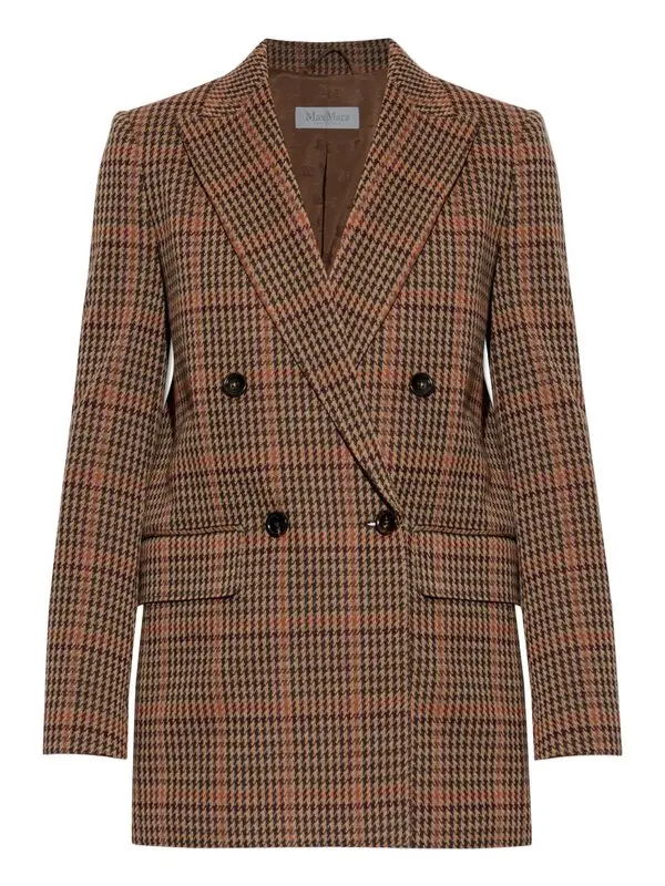 Max Mara Guelfo Houndstooth Blazer - Brown