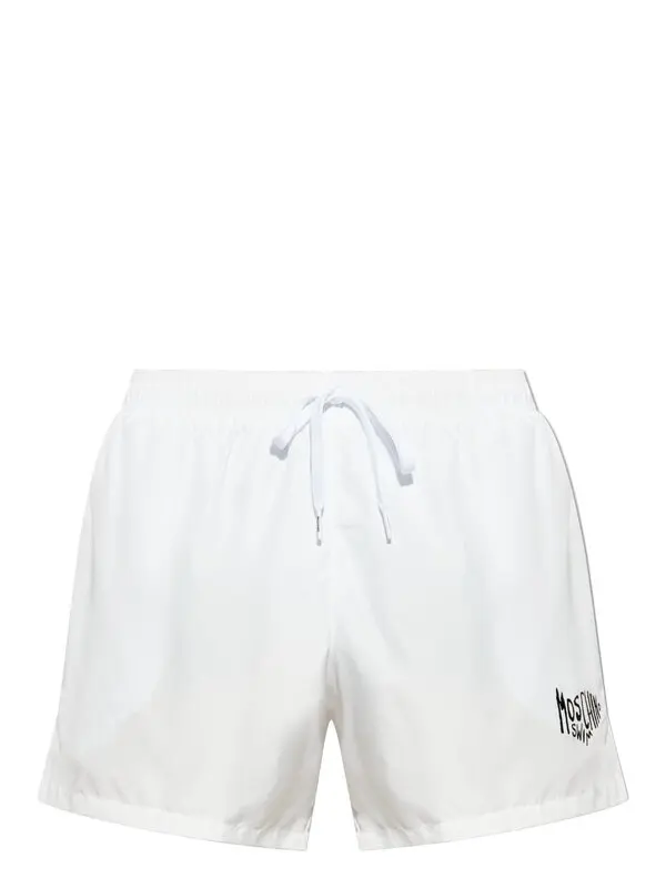 Moschino Logo Swim Shorts - White