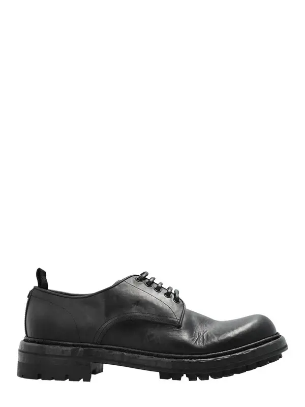 Dolce & Gabbana Calfskin Leather Derby Shoes - Black