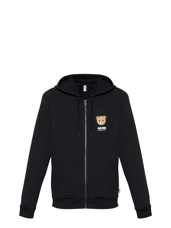 Moschino Zip-up Sweatshirt From The ‘underwear’ Collection - Black