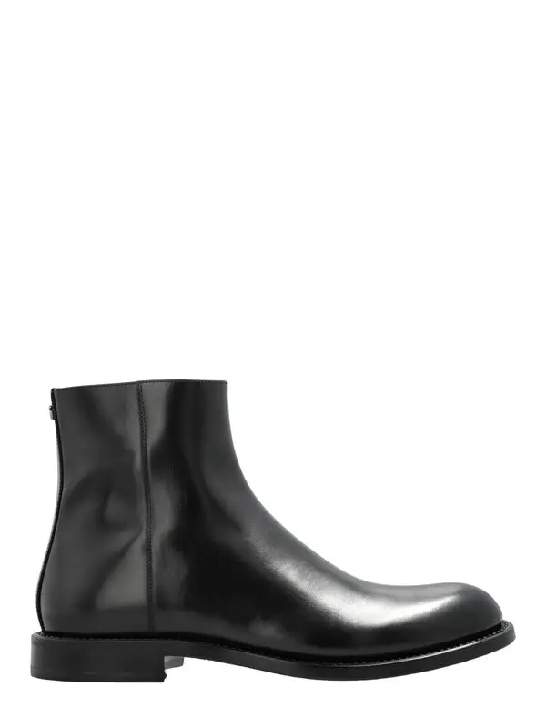 Dolce & Gabbana Leather Ankle Boots - Black