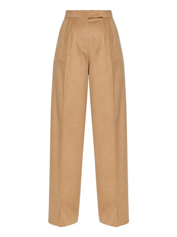 Max Mara Ori Wide-leg Camel Wool Trousers - Beige