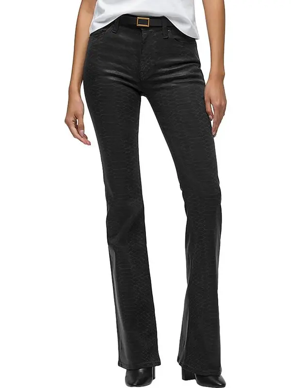 Hudson Jeans Barbara High-rise Bootcut Jeans - Black Snake