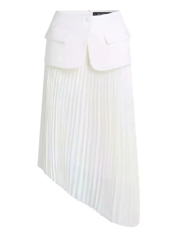Karl Lagerfeld Karl Studio Pleated Panelled Skirt - White