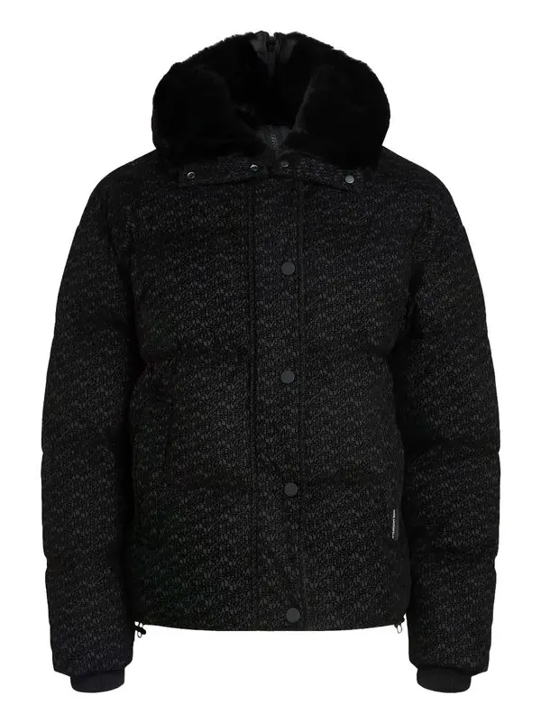 Karl Lagerfeld Logo-pattern Puffer Jacket - Black