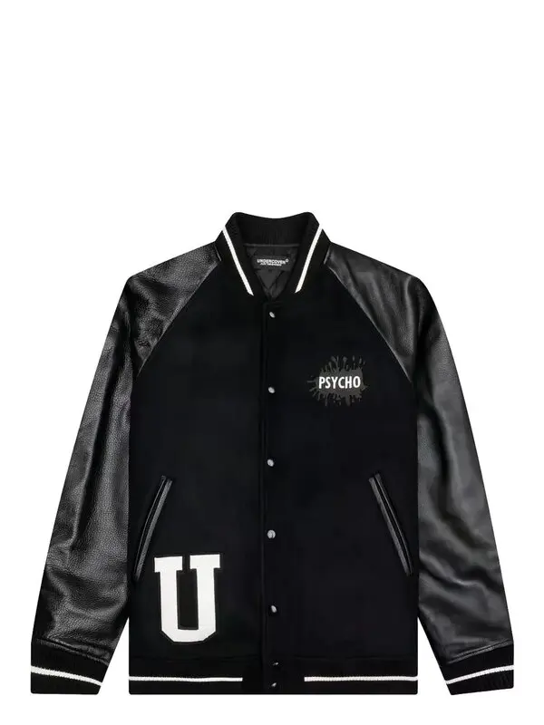 UNDERCOVERISM Psycho Leather-sleeved Bomber Jacket - Black