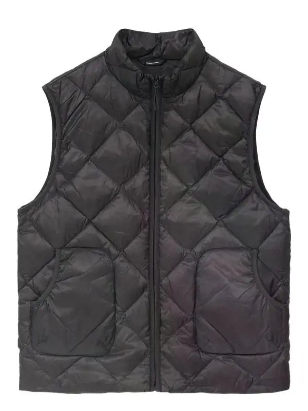 HIKING PATROL Quilted Diamond-pattern Gilet - Black
