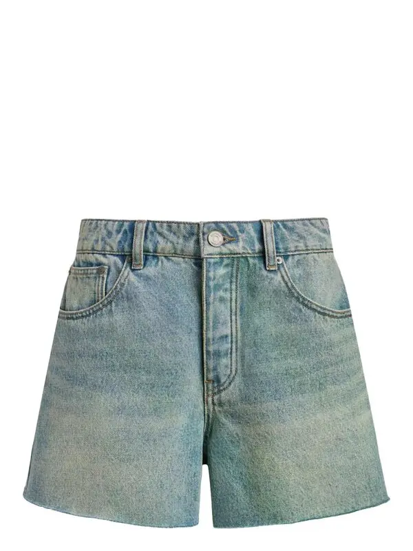 12 STOREEZ Raw-cut Denim Shorts - Blue