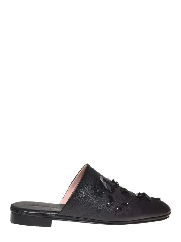 Alberta Ferretti Sequin-embellished Flat Mules - Black