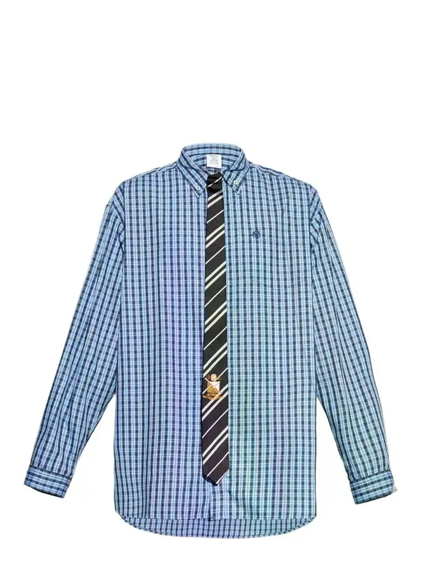 Vetements Checked Cotton Shirt - Blue