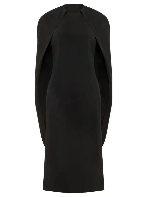 Alberta Ferretti Cape-sleeve Dress - Black
