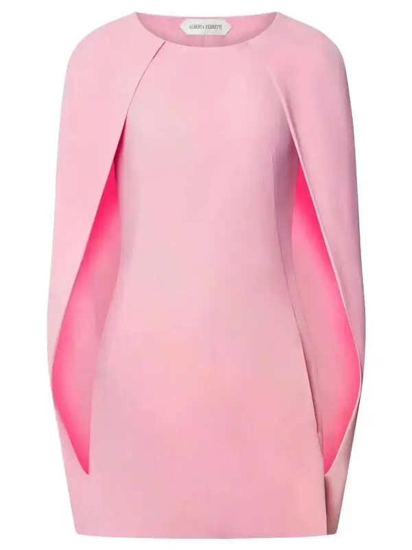 Alberta Ferretti Cape-sleeve Mini Dress - Pink