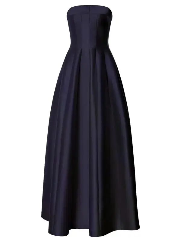 Alberta Ferretti Silk-satin Strapless Dress - Blue