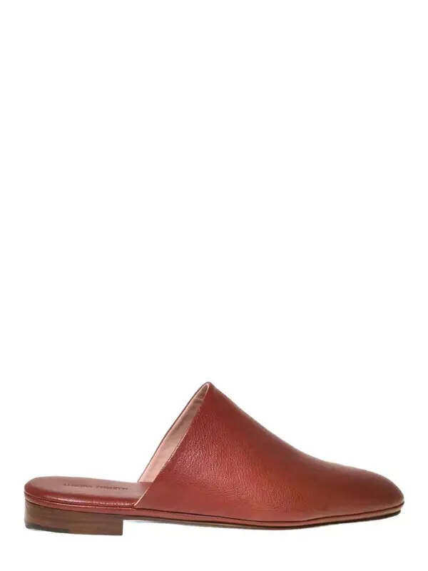 Alberta Ferretti Leather Slip-on Mules - Red