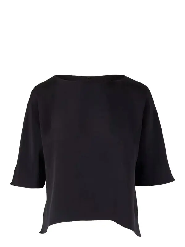 PETER COHEN Boat-neck Short-sleeve Top - Black