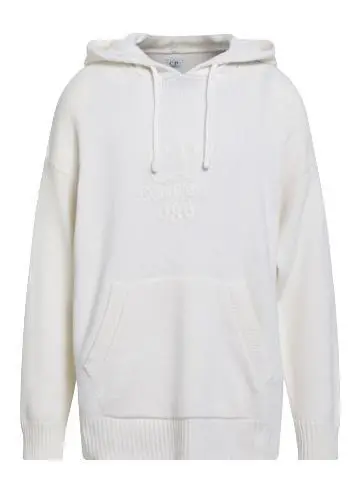C.P. COMPANY Embroidered Knit Hoodie - White