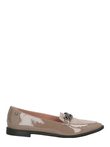 POLLINI Taupe Leather Loafers - Grey