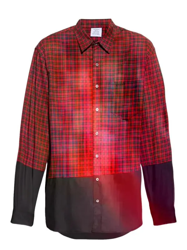 Vetements Checked Two-tone Shirt - Red