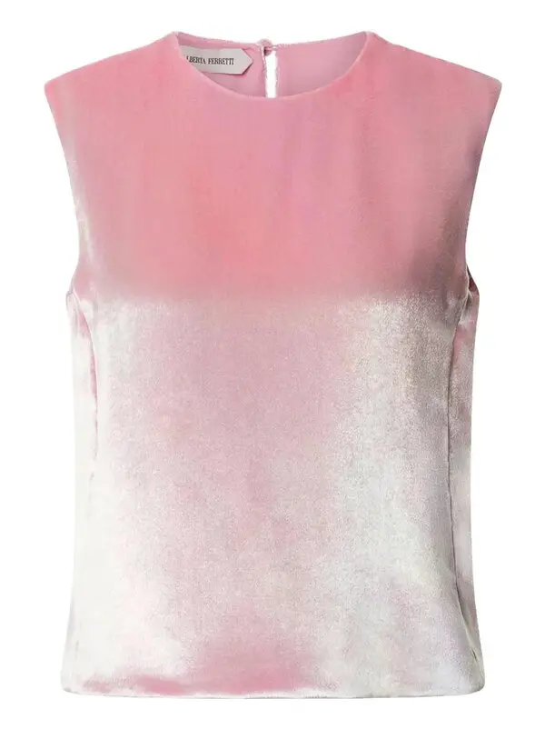 Alberta Ferretti Satin-effect Sleeveless Top - Pink