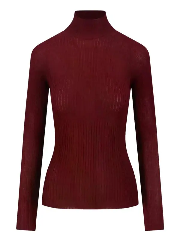 SA SU PHI Ribbed Turtleneck Sweater - Red