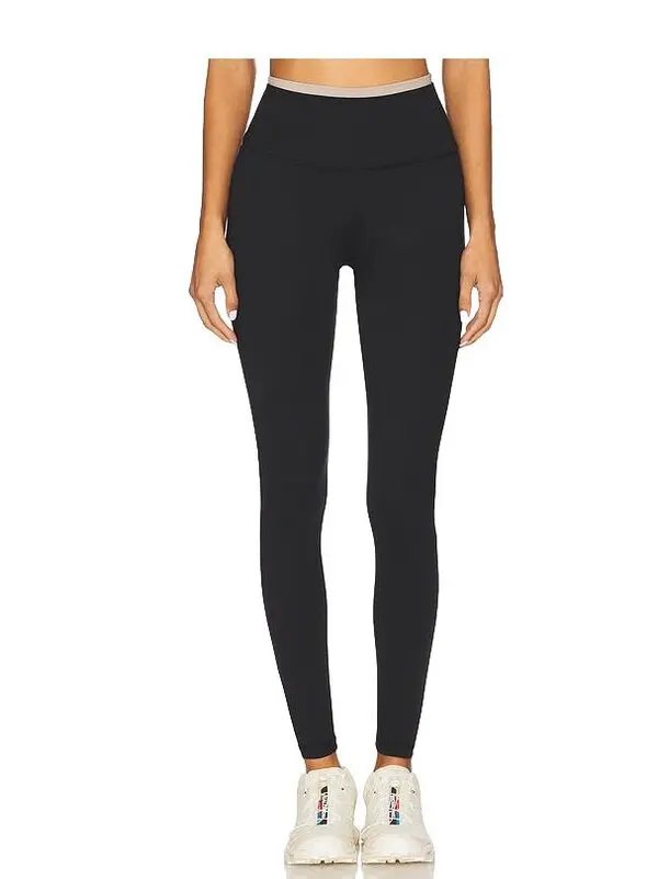 WELLBEING + BEINGWELL Flowwell Monet Legging In Black - Black & Driftwood