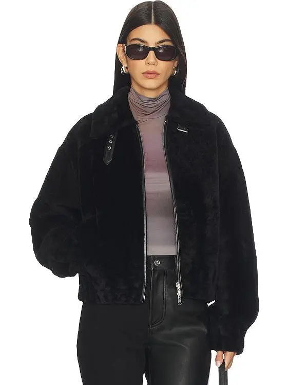 Helmut Lang Shearling Bomber - Black