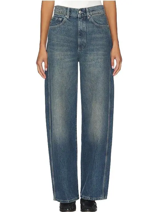 DL1961 Taylor Ultra High Rise Barrel Jeans - Tinted Dark