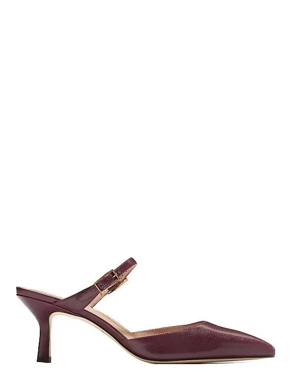 Cole Haan Annalise Buckle Kitten-heel Mules - Garnet