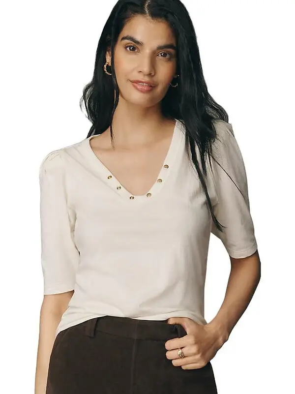 NATION LOS ANGELES Nahal V-neck Top - Ivory