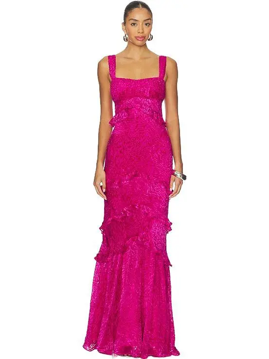 Saloni Chandra Dress - Fuchsia