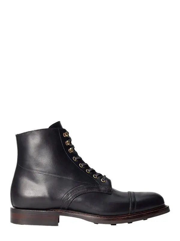 Ralph Lauren Hand-burnished Leather Boots - Black