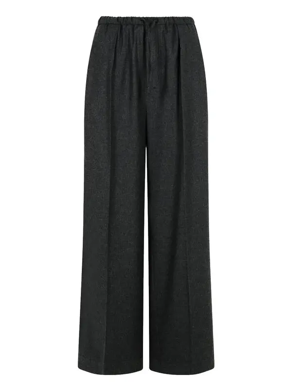 Closed Wynston Dark Wool-blend Trousers - Grey