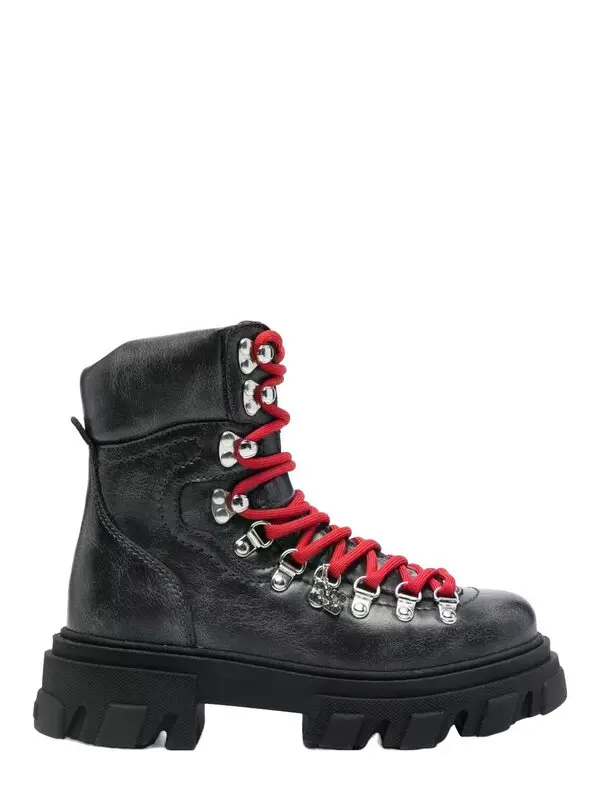 GANNI Lace-up Lug-sole Boots - Brown