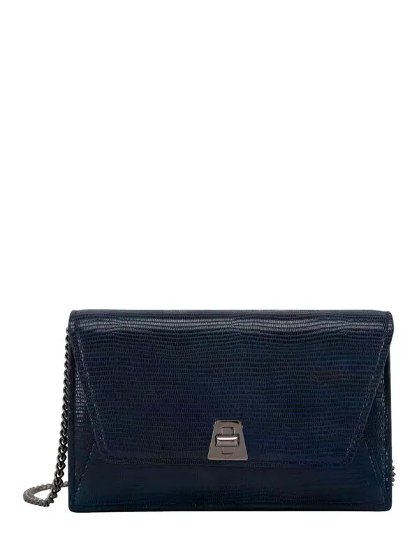 Akris Anouk Chain-strap Lizard-effect Clutch Bag - Blue