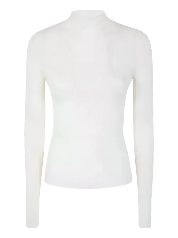 TWINSET Ribbed High-neck Sweater - White