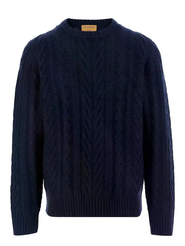 Guest In Residence Cable-knit Crew-neck Sweater - Blue