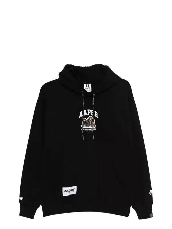 AAPE BY *A BATHING APE Logo-patch Hoodie - Black