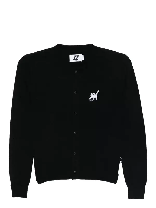 Izzue Logo-embroidered Cardigan - Black