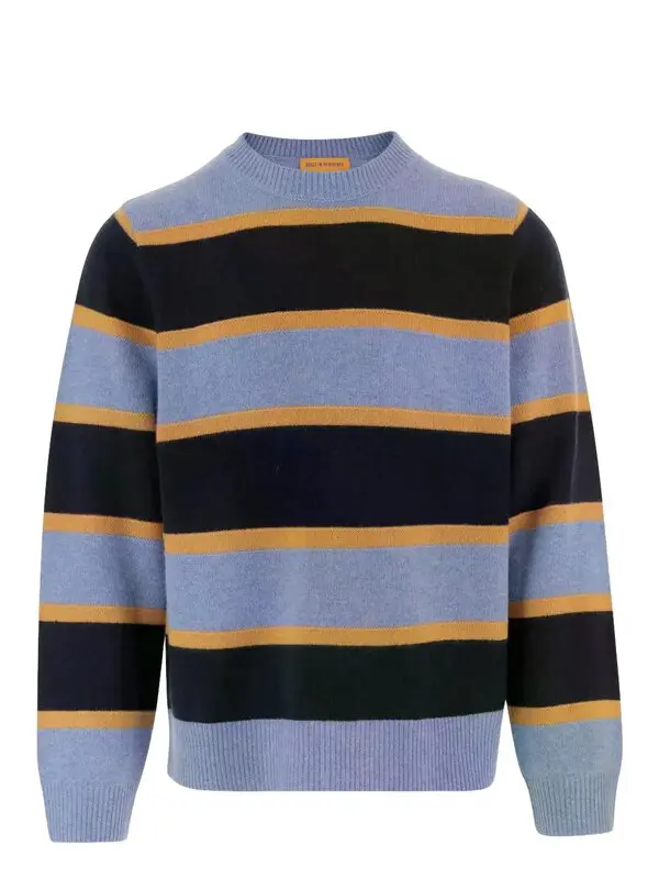Guest In Residence Striped Crew-neck Sweater - Blue