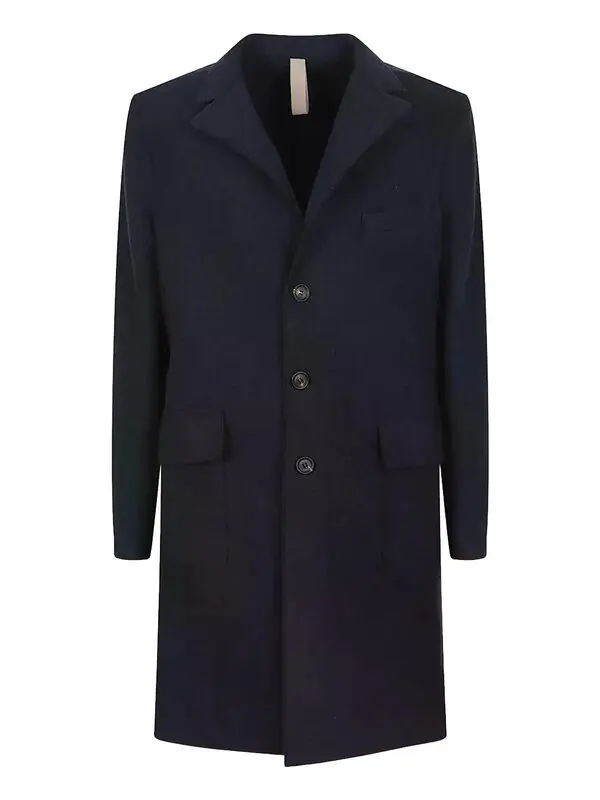 Eleventy Buttoned Coat - Blue