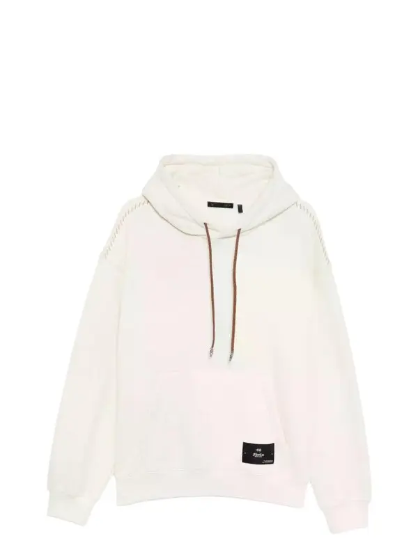 FIVE CM Contrast-stitch Hoodie - Neutrals