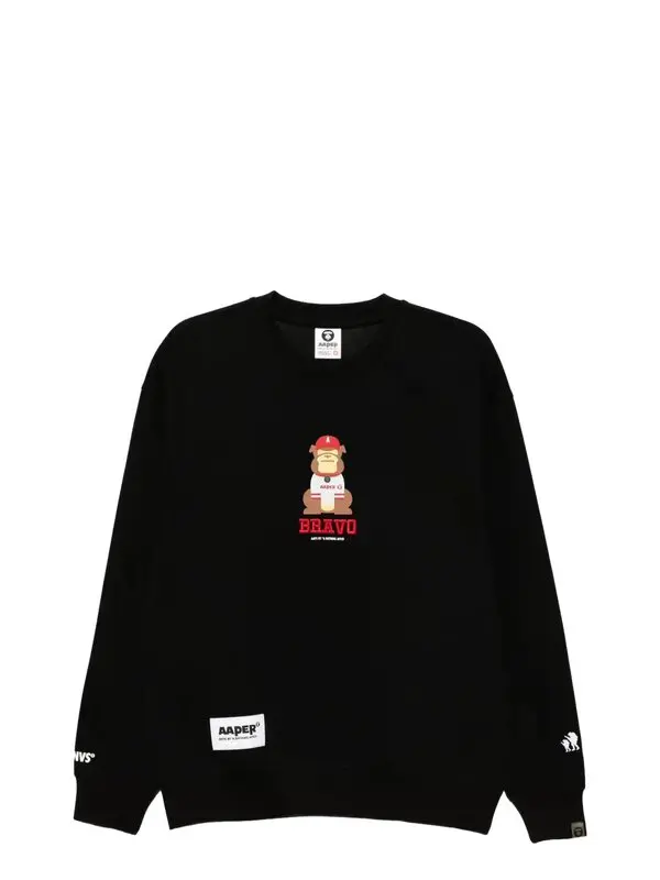 AAPE BY *A BATHING APE Embroidered-logo Sweatshirt - Black
